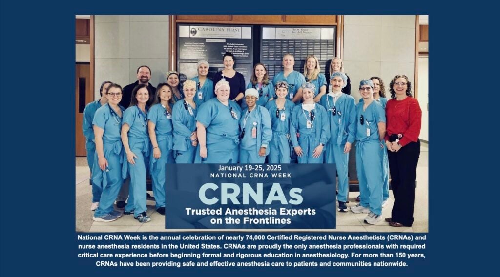 Thank a UNC Health Nurse Anesthetist For His/Her Commitment to ...